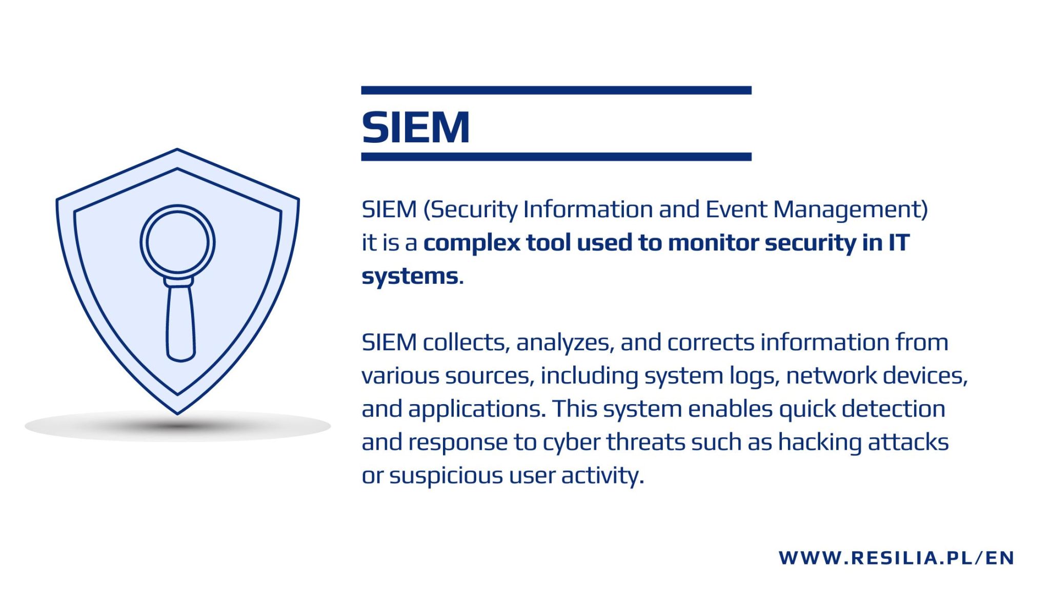 What is a SIEM - principles of operation, implementation, benefits